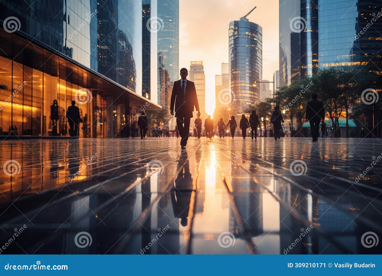 City Commuters. High Key Blurred Image of Workers Going Back Home after ...