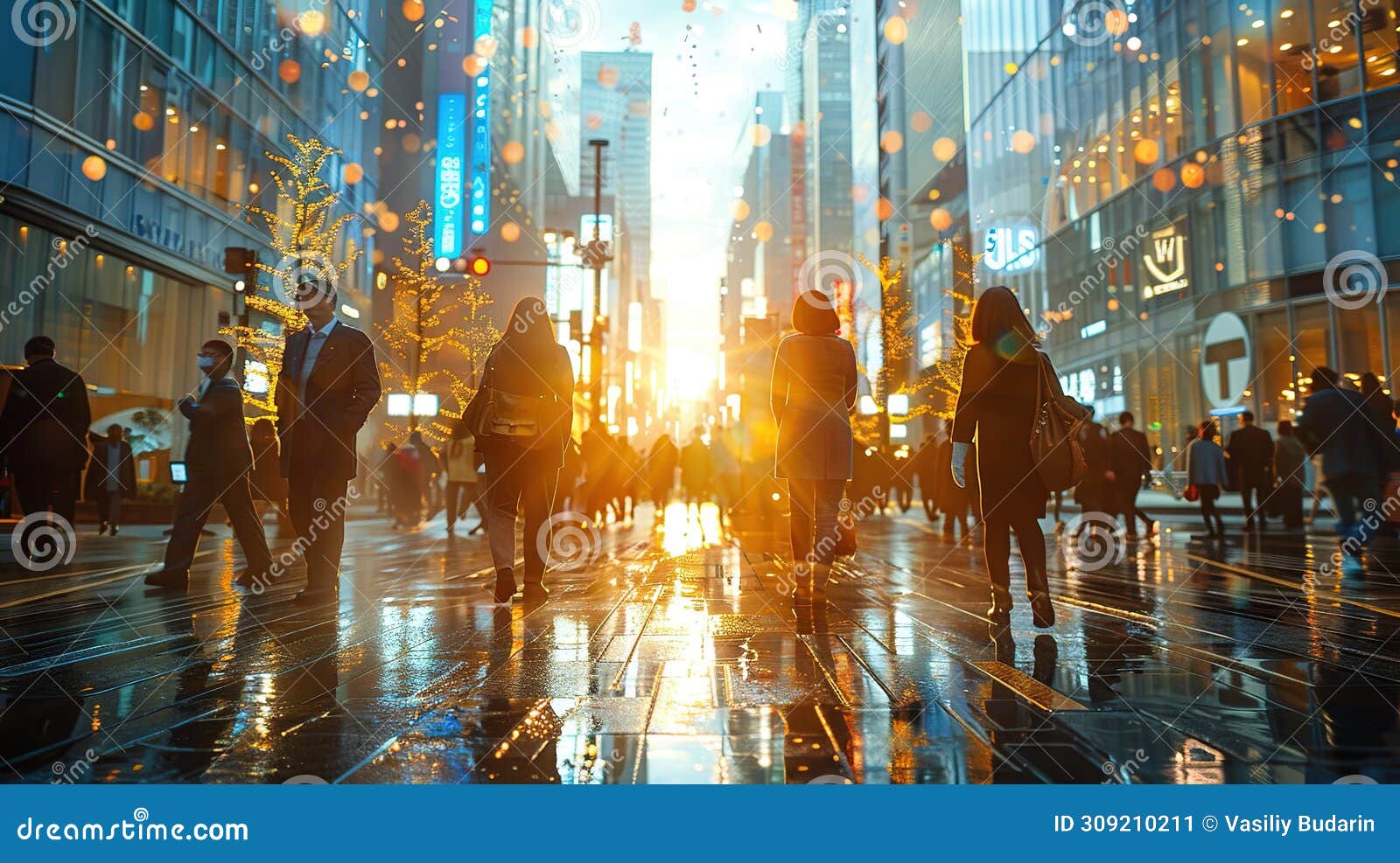 City Commuters. High Key Blurred Image of Workers Going Back Home after ...