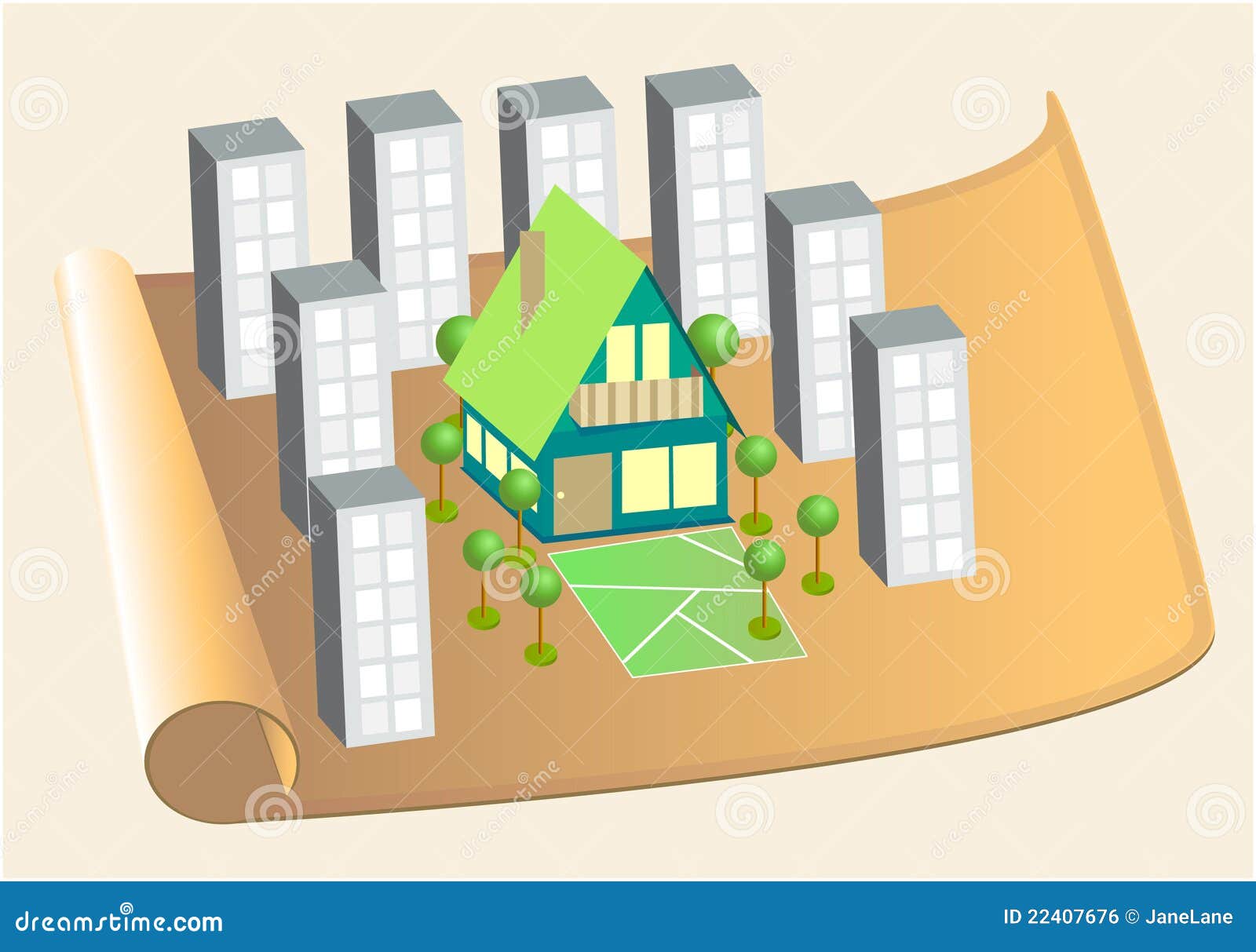City concept map stock vector. Illustration of house - 22407676
