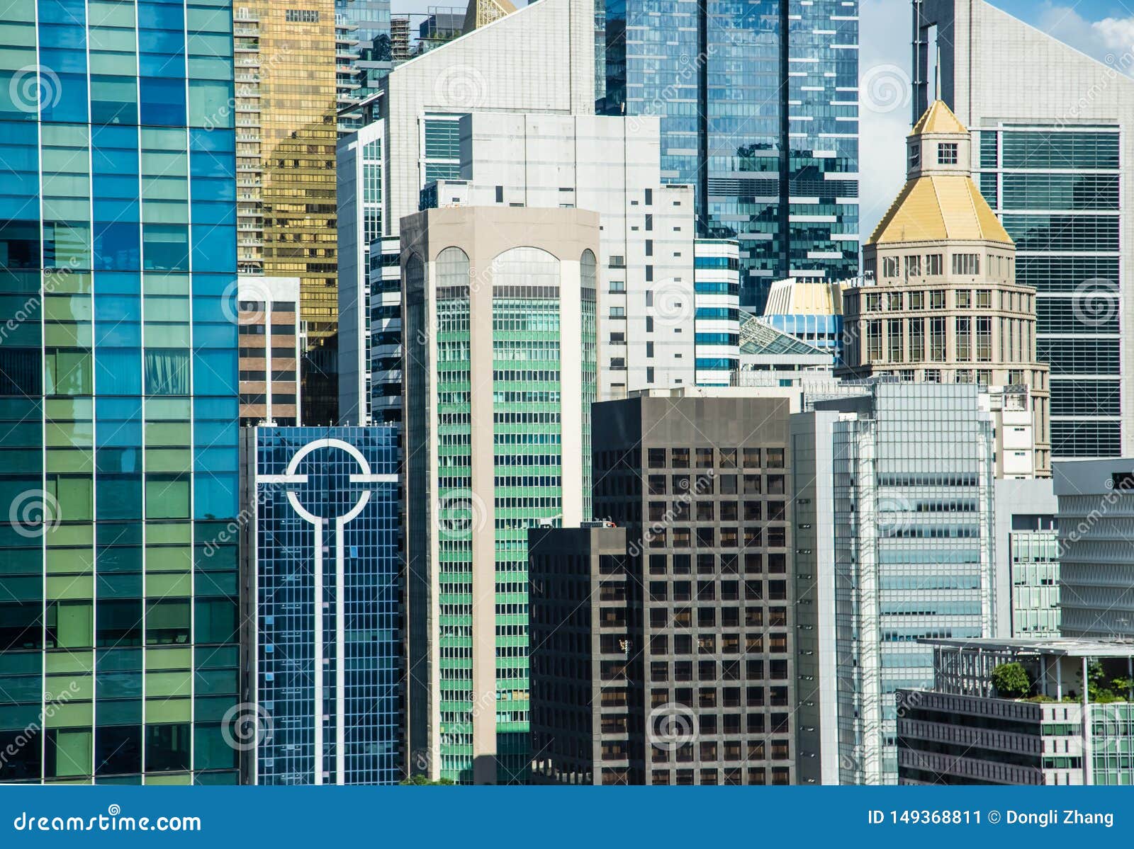 City Core Area High Density Building Facade View Stock Image - Image of ...