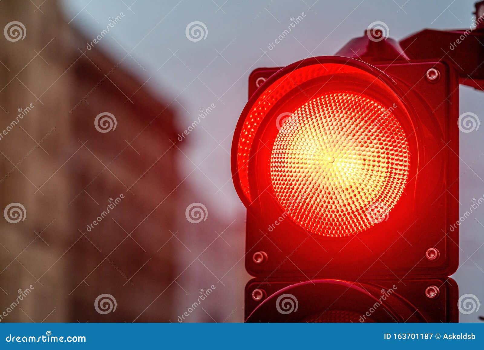 A City Crossing with a Semaphore. Red Light in Semaphore Stock Image ...