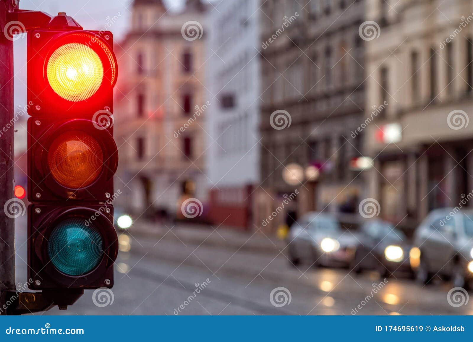 A City Crossing with a Semaphore. Red Light in Semaphore Stock Image ...