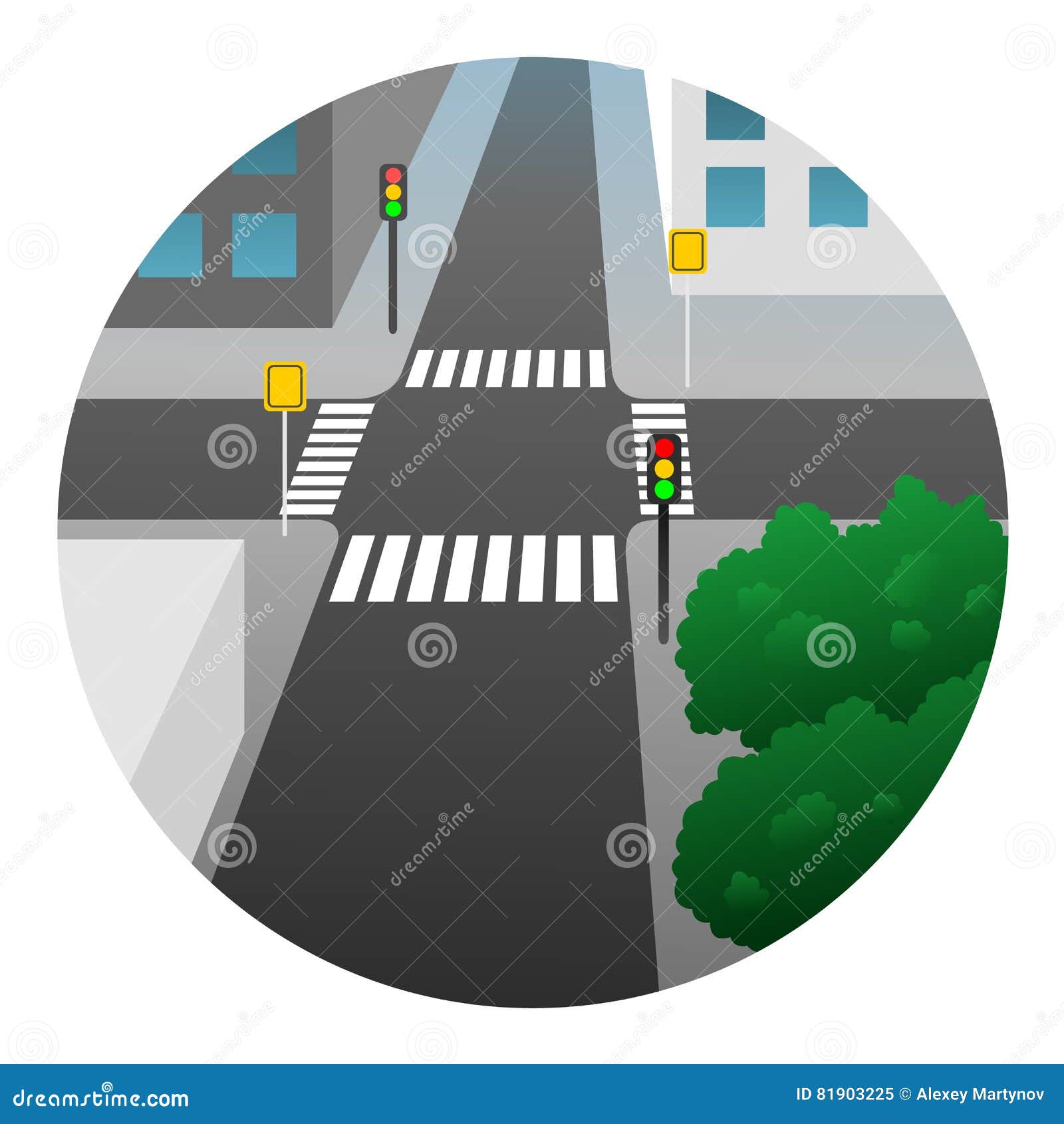 City Crossroad With Cars. Road Traffic Intersection, Town Street Car ...