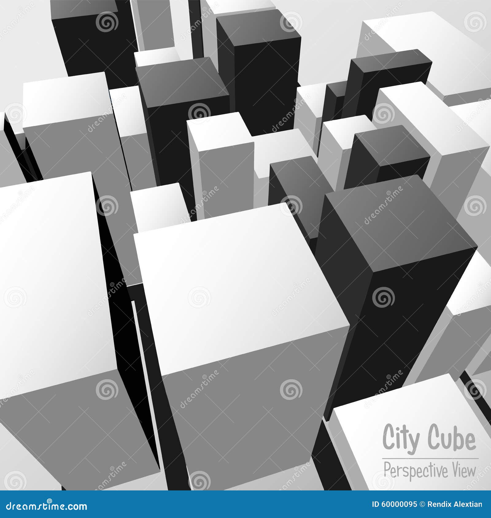 Cube Perspective Grid Three-dimensional. Vector Isometric Solid Shapes ...