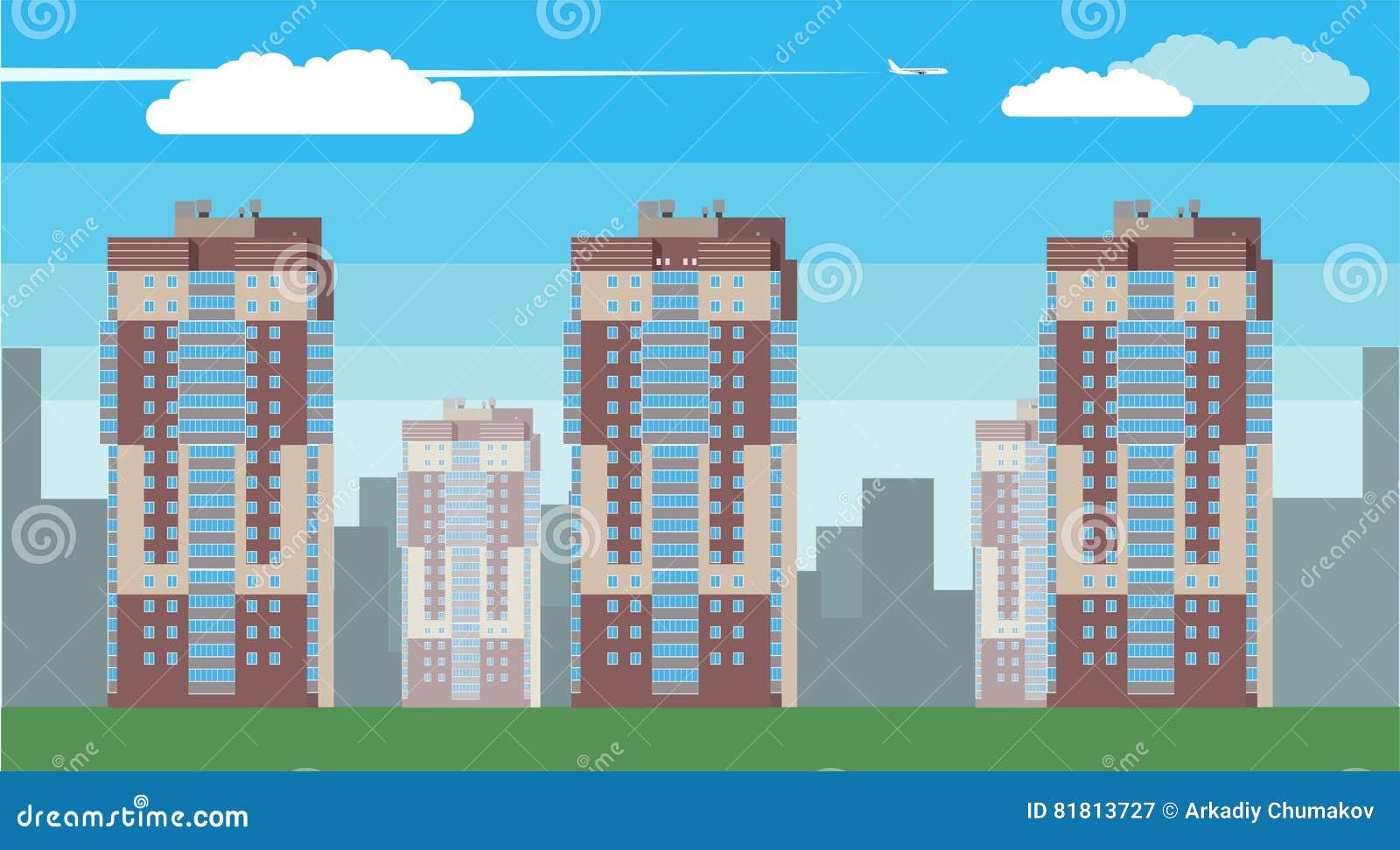 City 2D Flat Design Vector Image Stock Vector - Illustration of ...