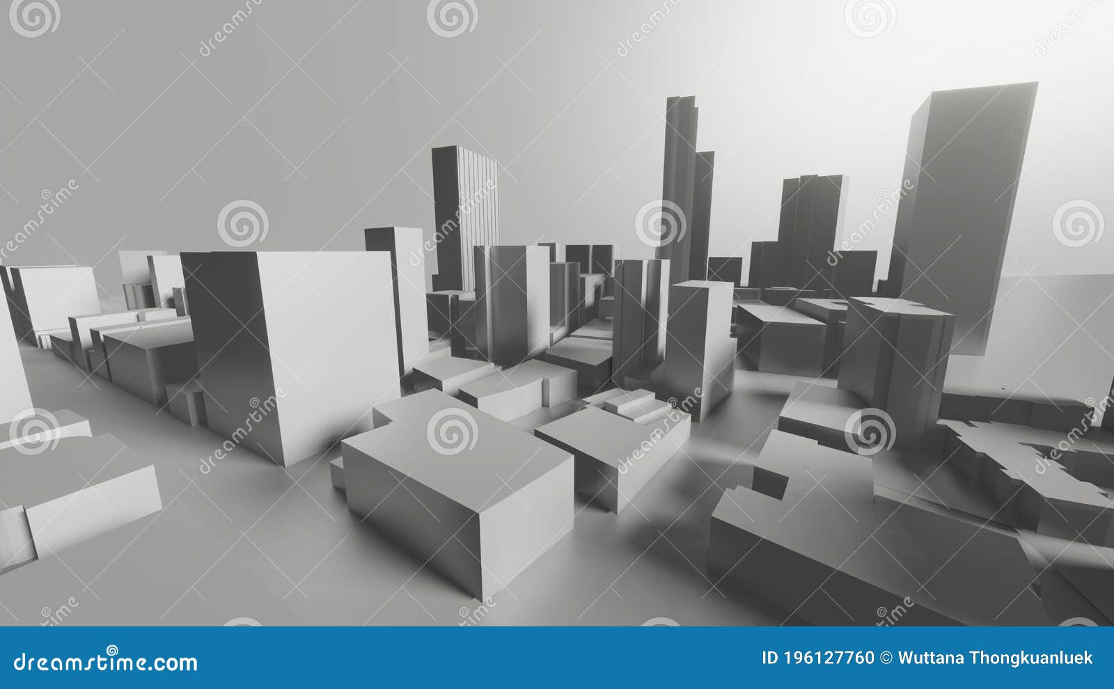 City 3d rendering mode stock illustration. Illustration of cityscape ...