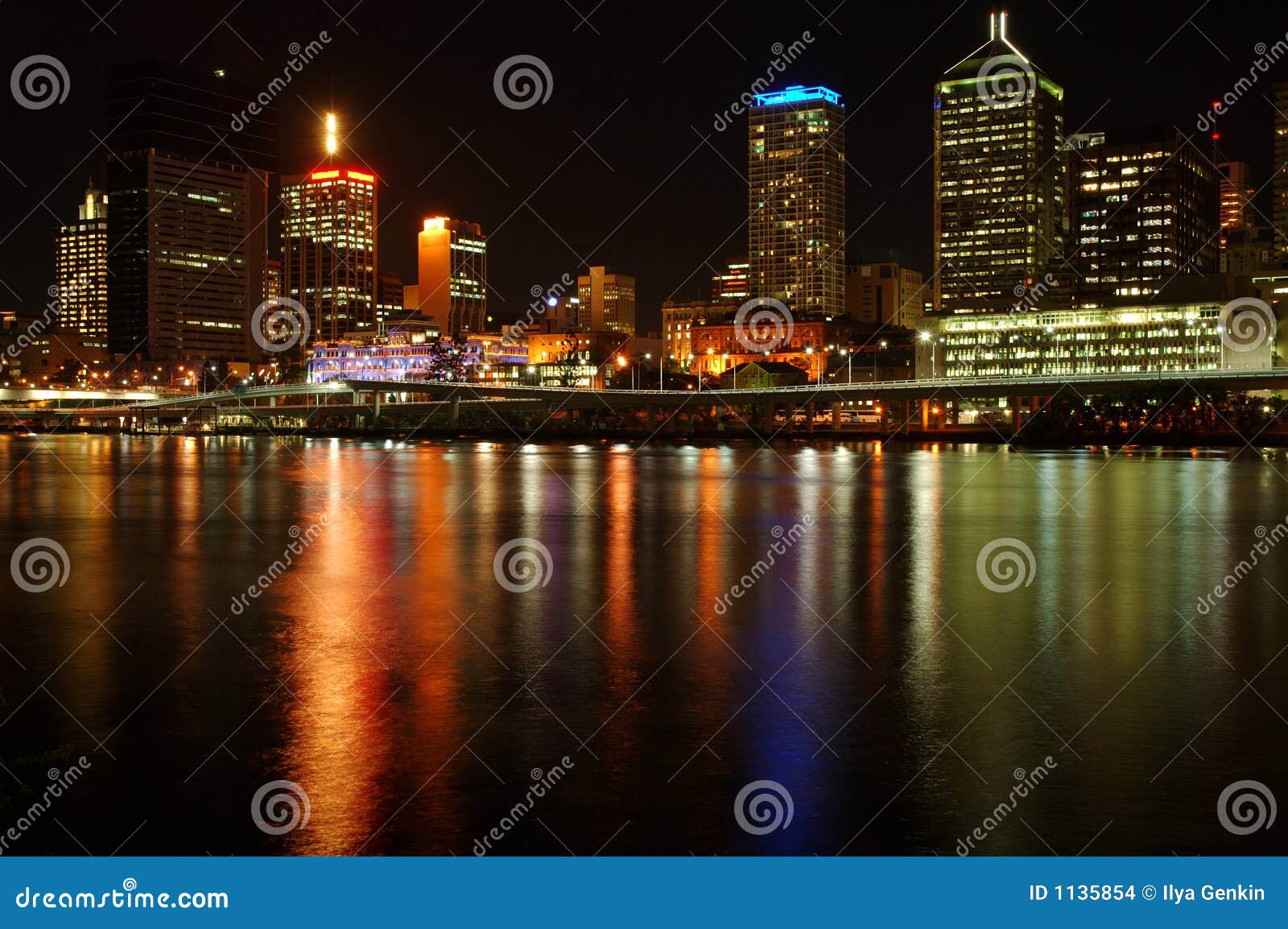 City after Dark stock photo. Image of color, night, business - 1135854