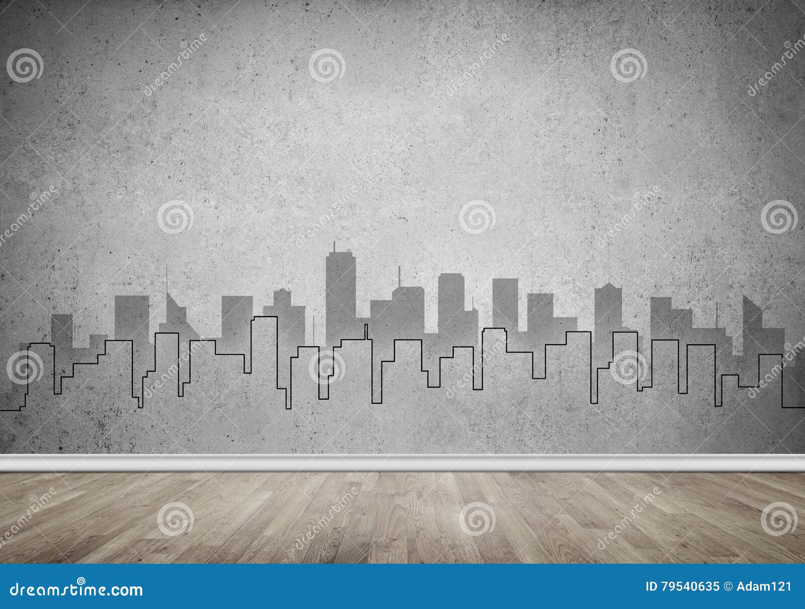 City design on wall stock image. Image of district, room - 79540635