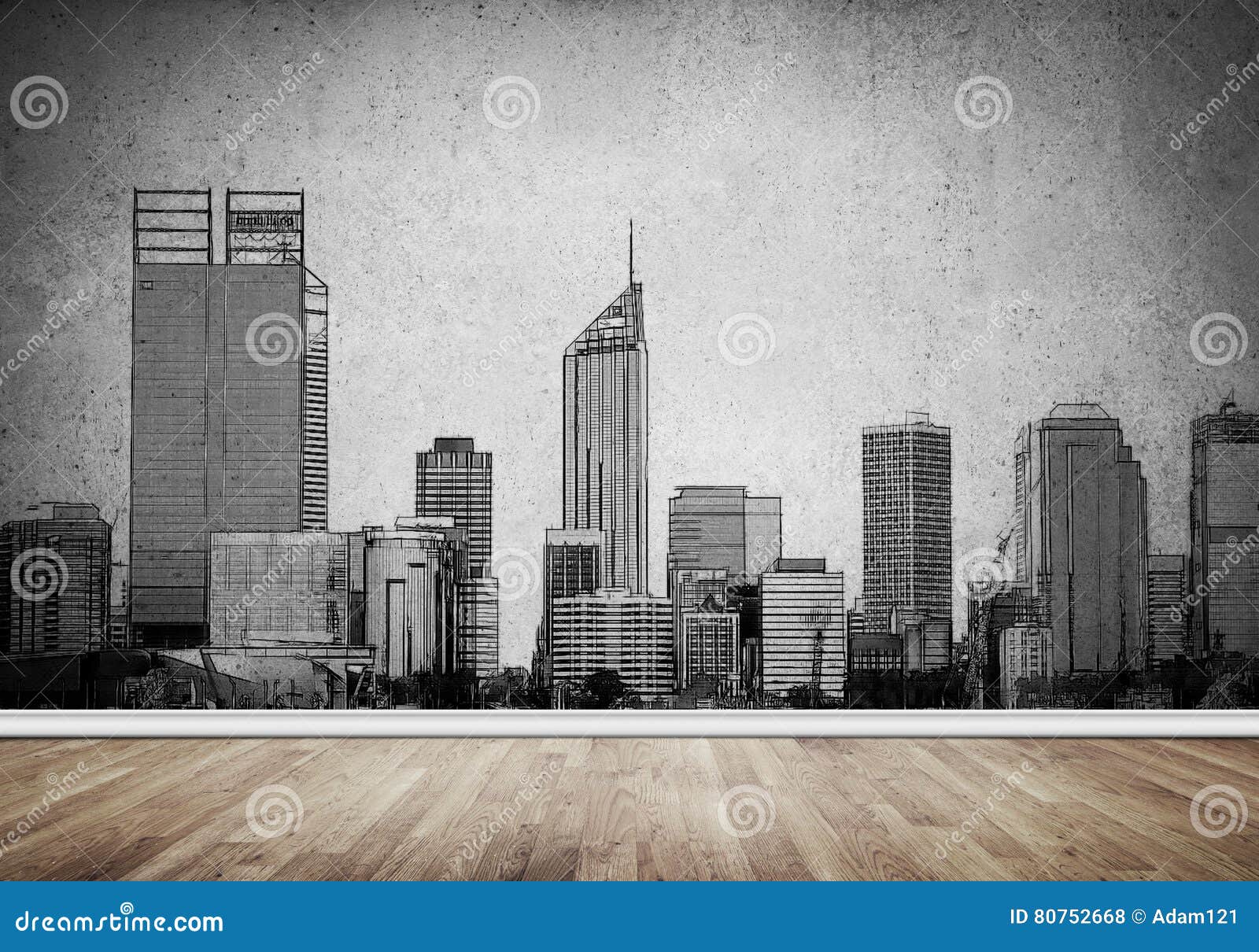 City design on wall stock photo. Image of floor, modern - 80752668
