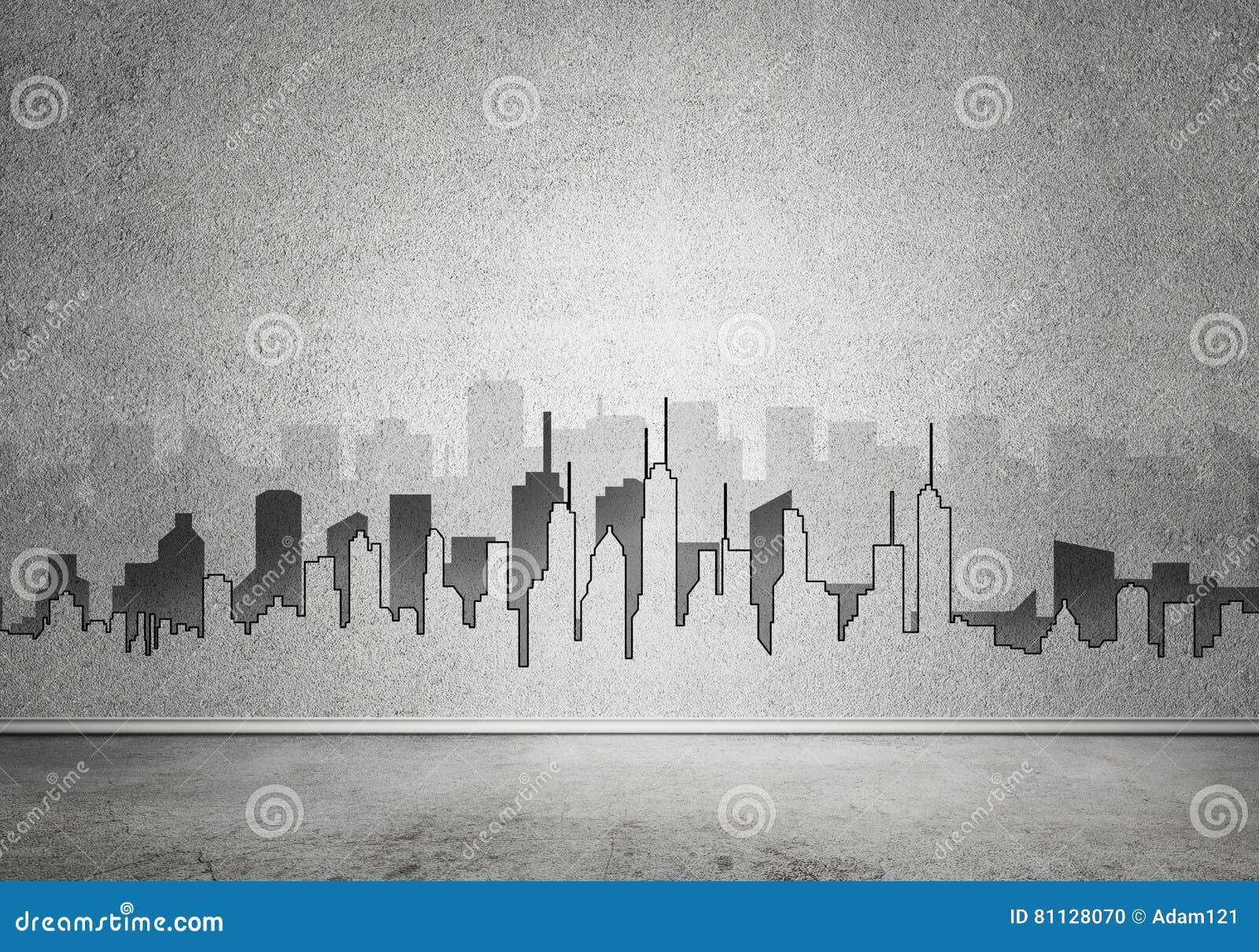 City design on wall stock photo. Image of architecture - 81128070