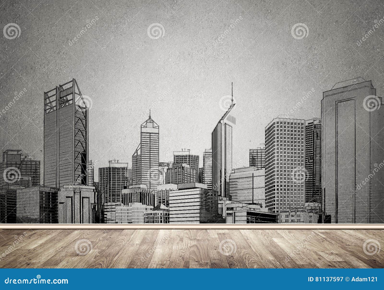 City design on wall stock image. Image of downtown, abstract - 81137597