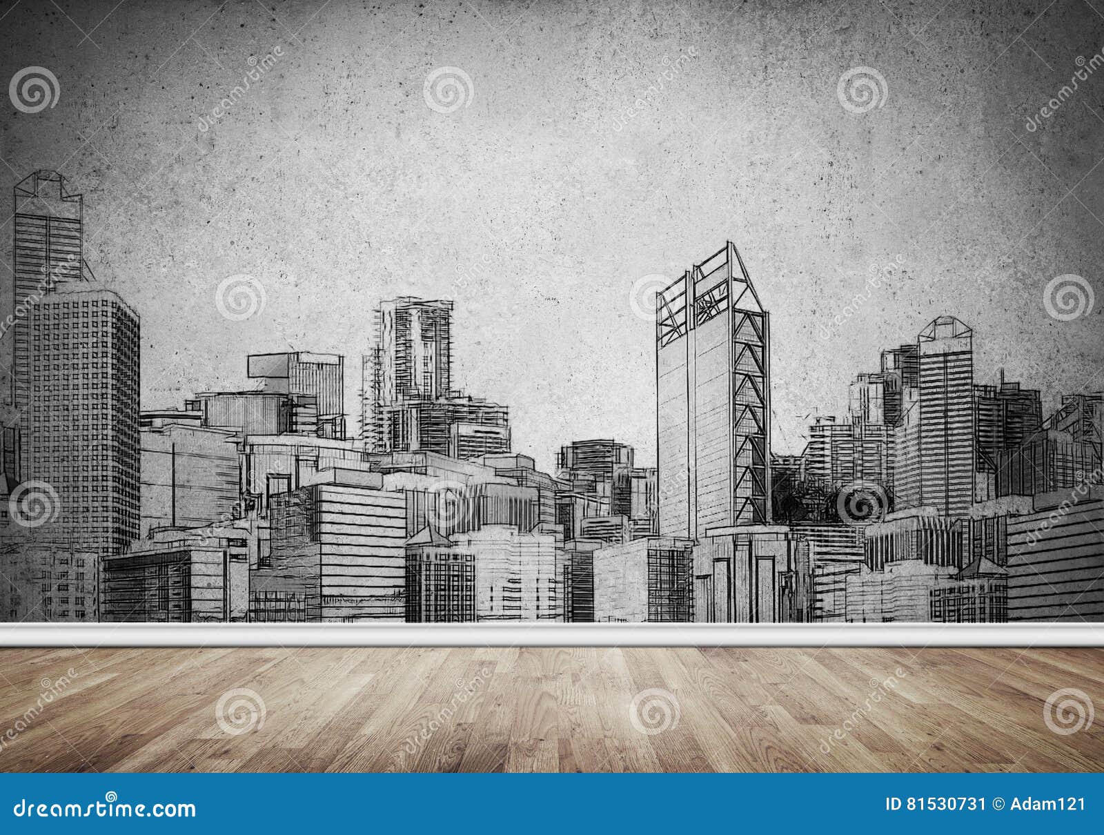 City design on wall stock image. Image of city, district - 81530731