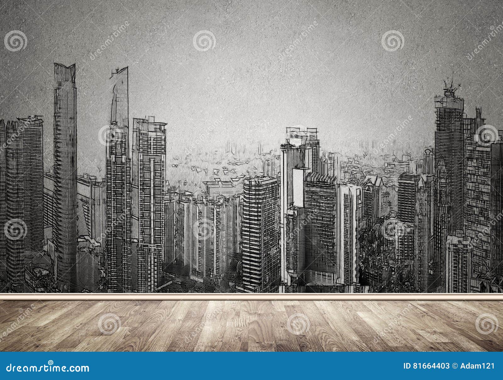 City design on wall stock image. Image of concrete, construction - 81664403