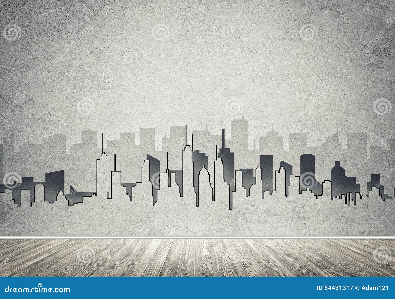 City design on wall stock image. Image of decorative - 84431317