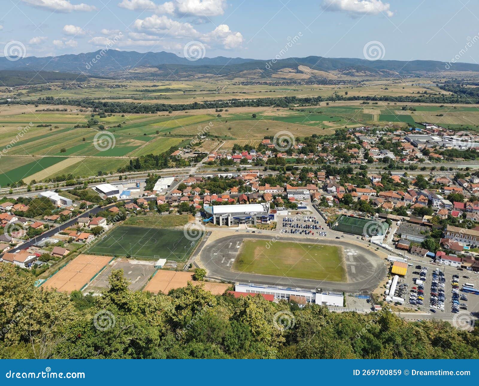 City of Deva, Romania from Birds View Stock Image - Image of view ...