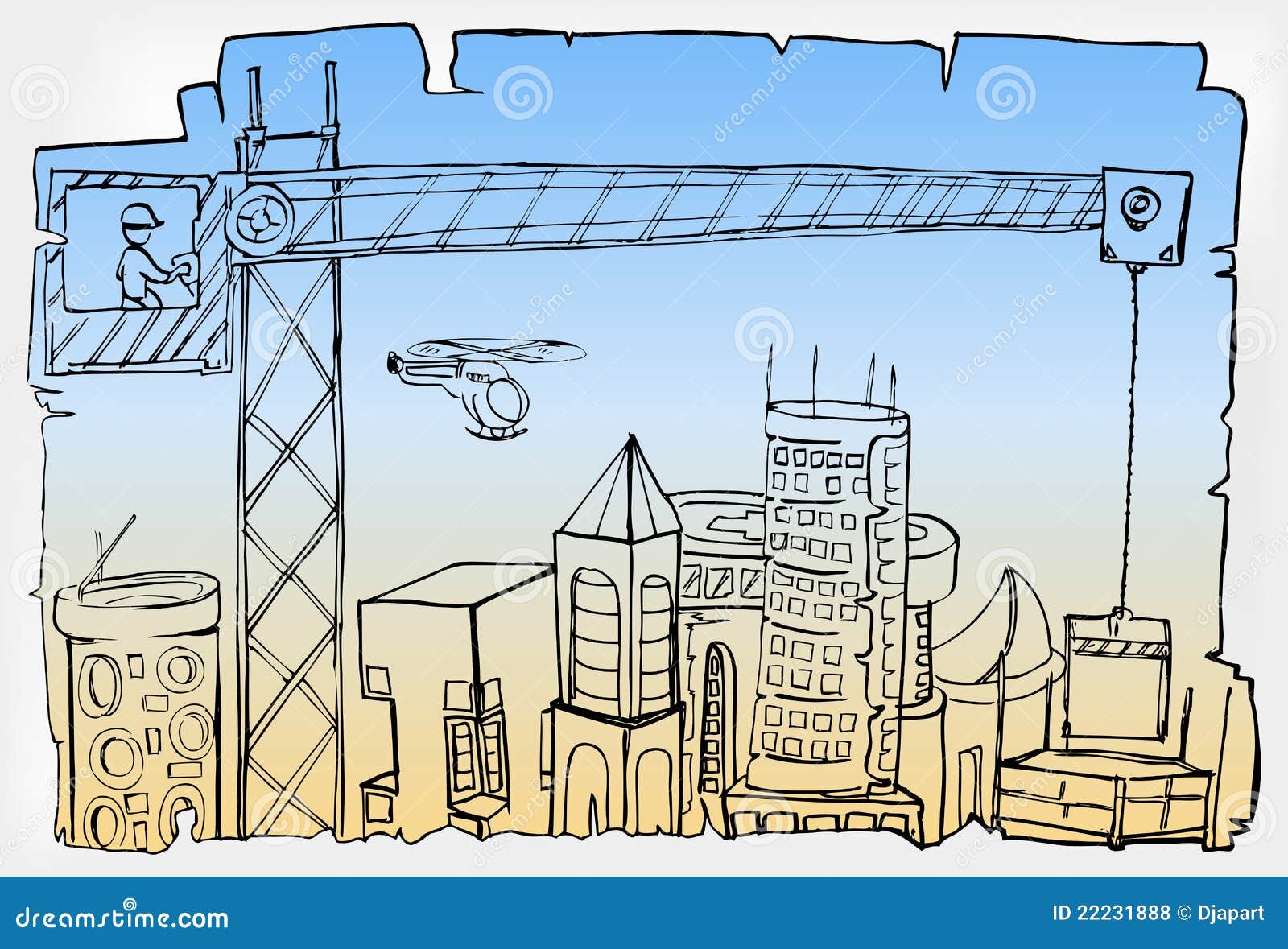 City Development Concept. Build Banner In Flat Style Cartoon Vector ...