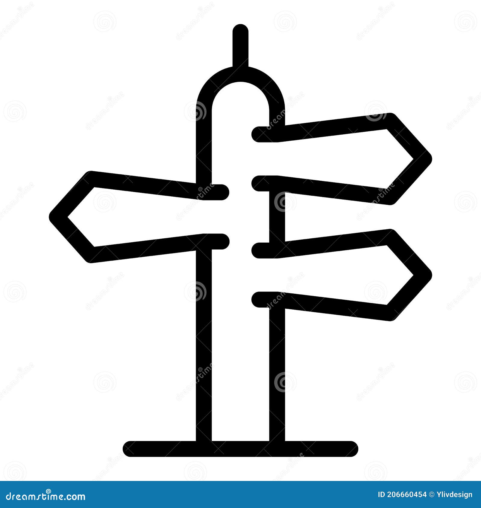 Direction Indicator. Path Designation. Wooden Road Sign. Vector ...