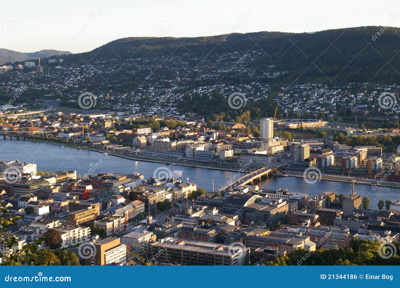 City divided by a river stock photo. Image of center - 21344186