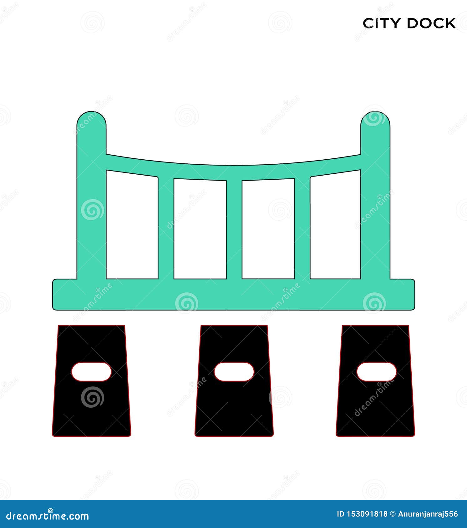 City Dock Icon Editable Symbol Design Stock Vector - Illustration of ...