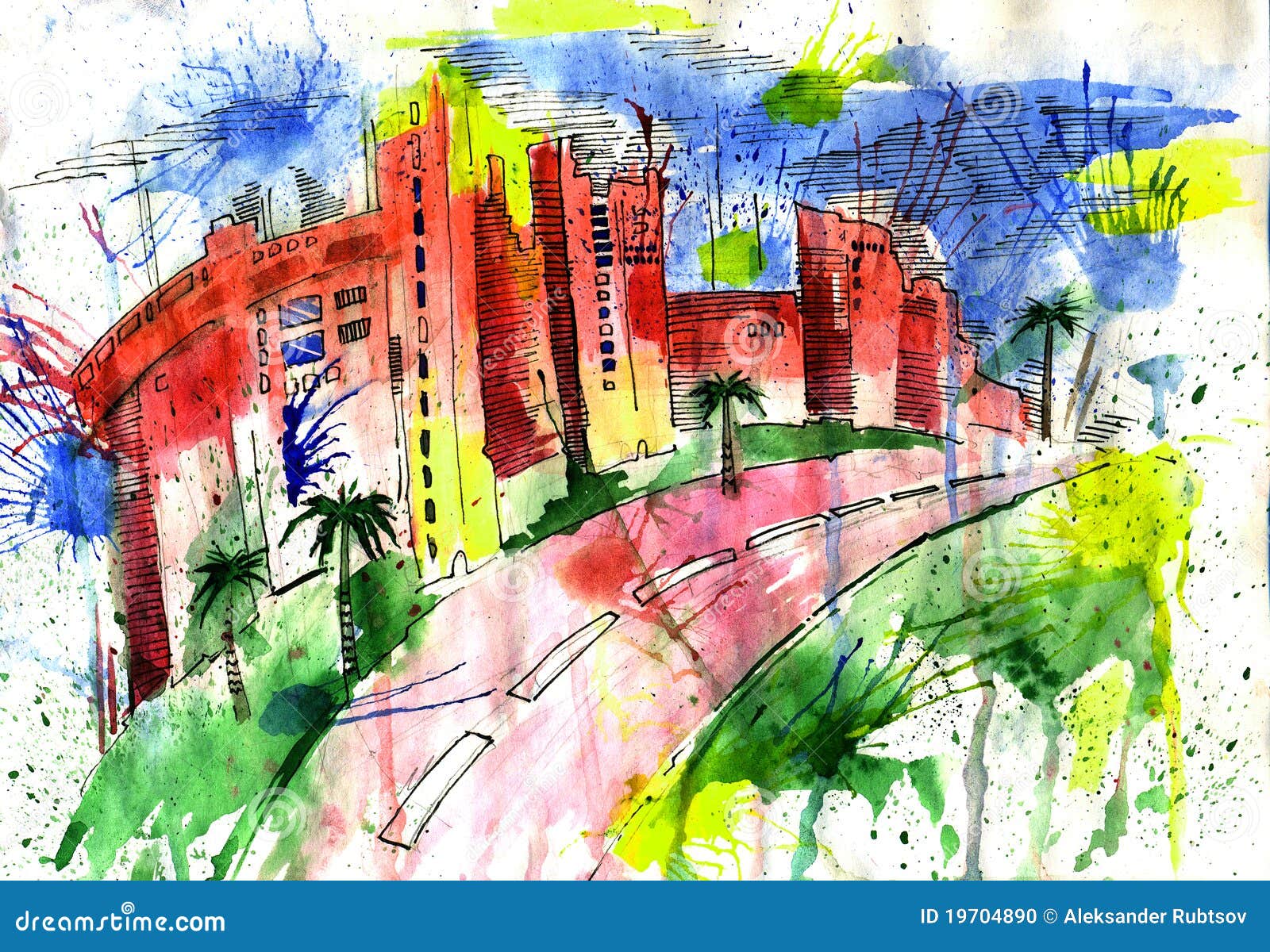 City and Dome and Drawing and Architecture, Stock Illustration ...