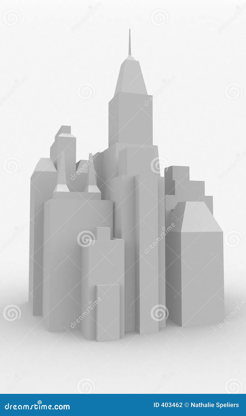City Downtown Model stock illustration. Illustration of tower - 403462