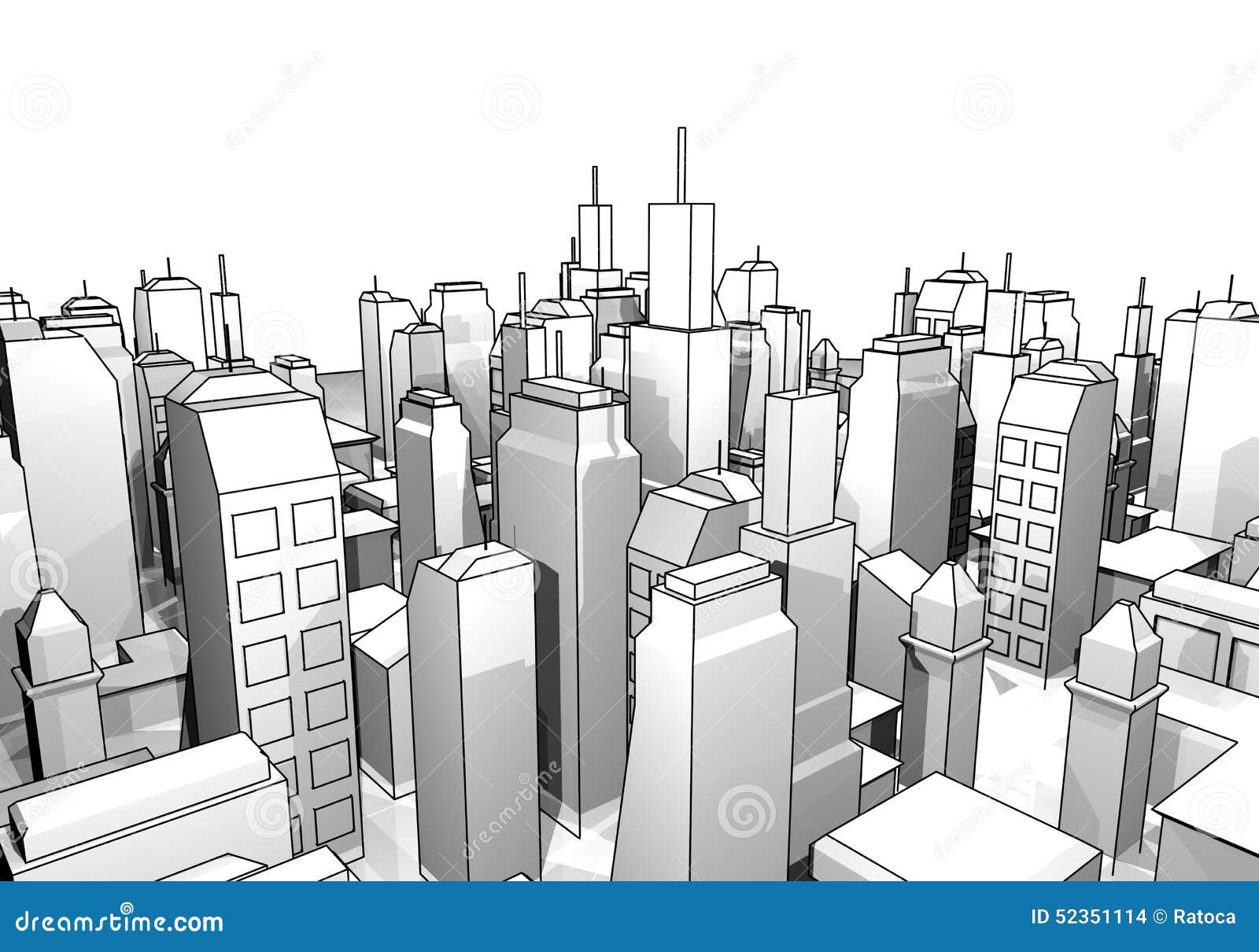 City draw stock illustration. Illustration of corporate - 52351114
