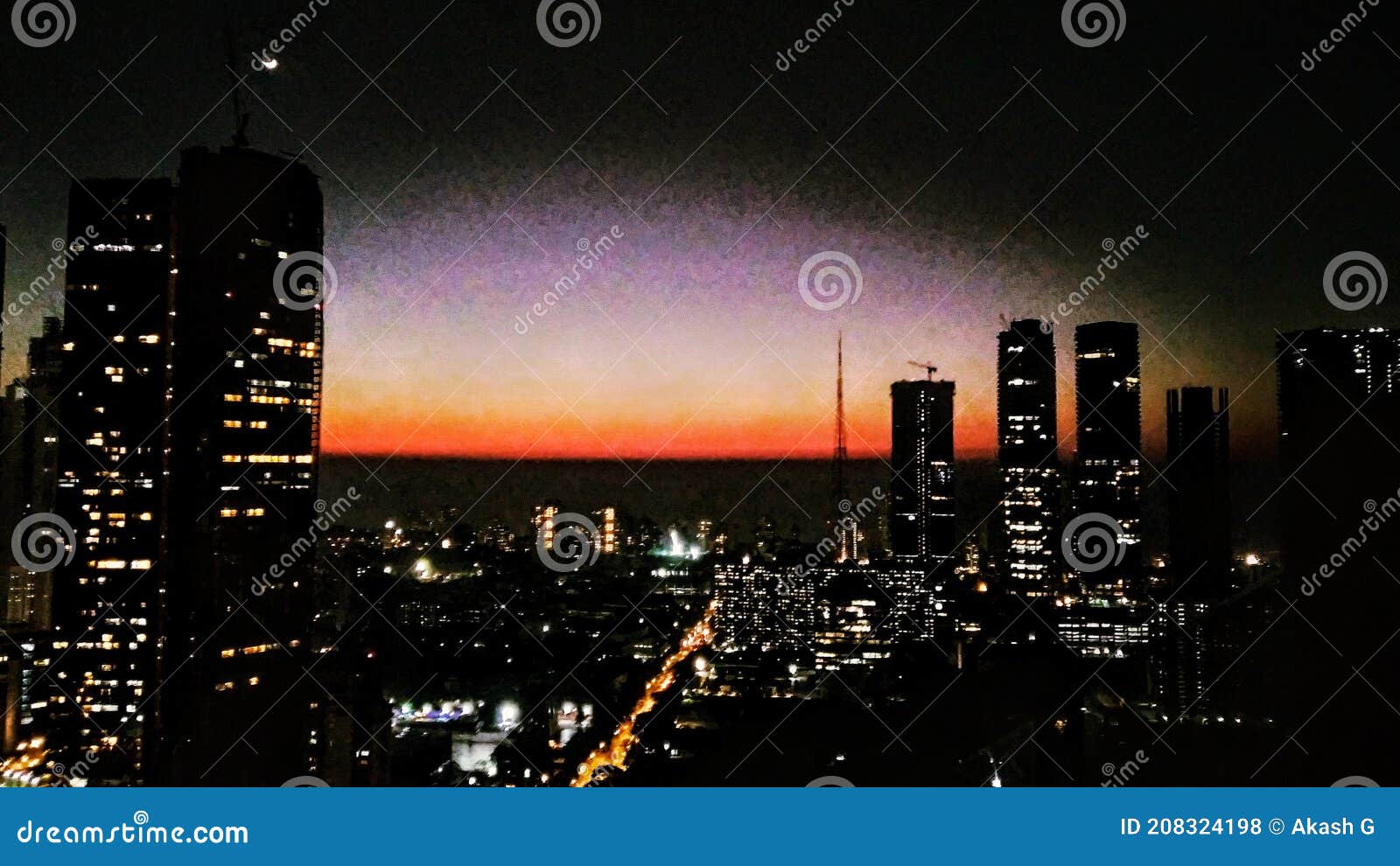 City of Dusky night editorial stock photo. Image of orange - 208324198