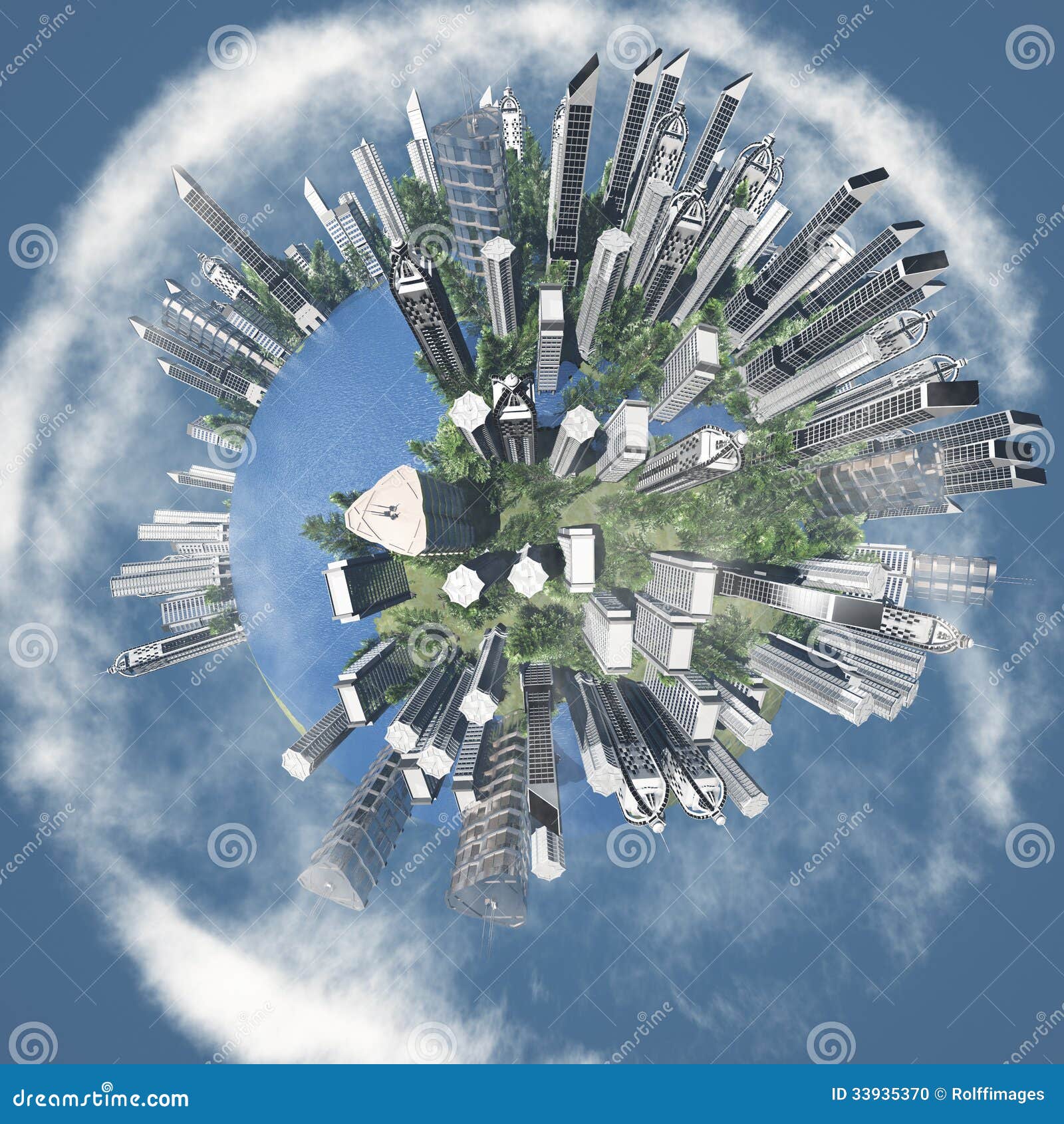 City Earth with Clouds stock illustration. Illustration of panama ...