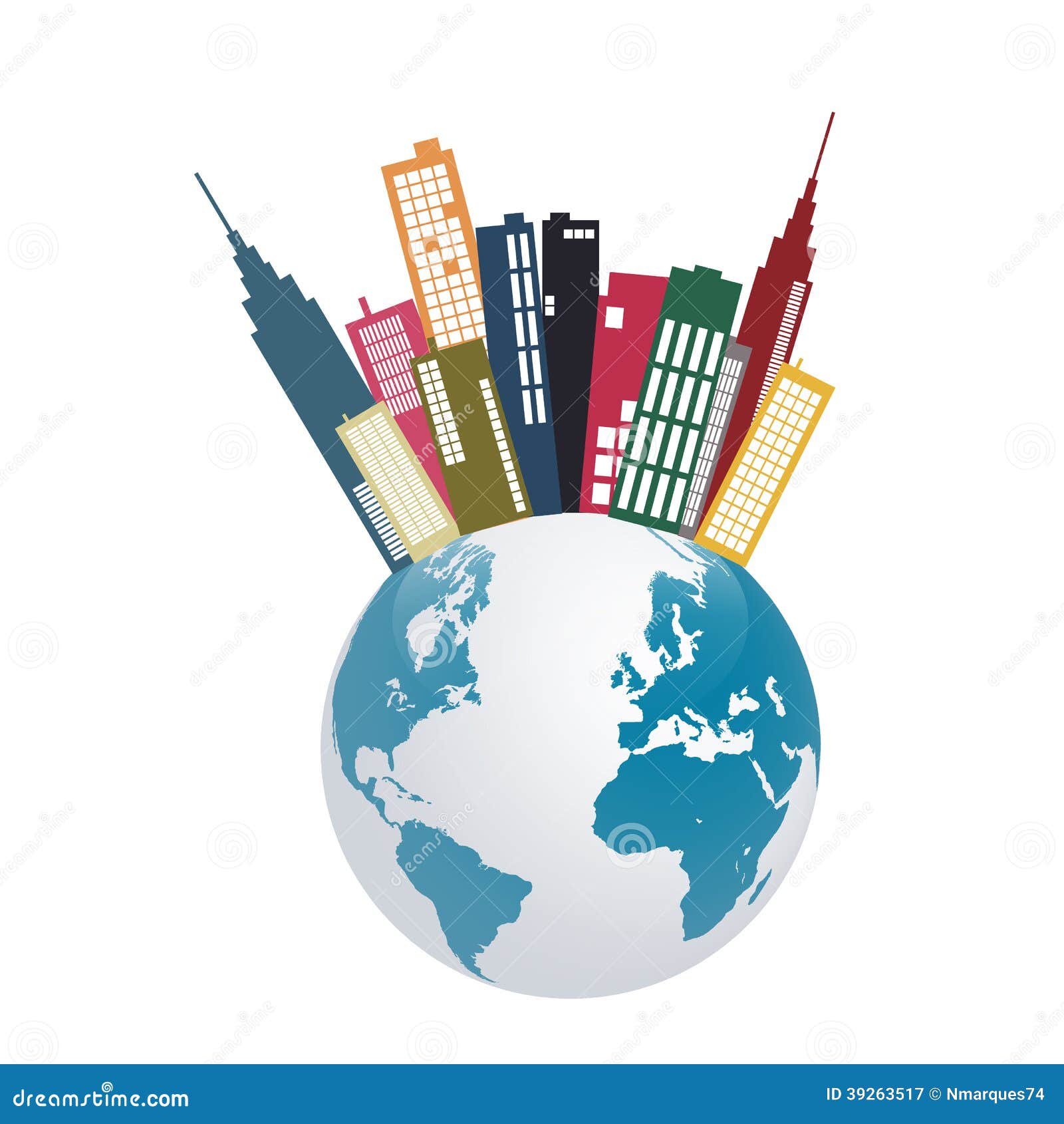 City Earth, Illustration stock vector. Illustration of planet - 39263517