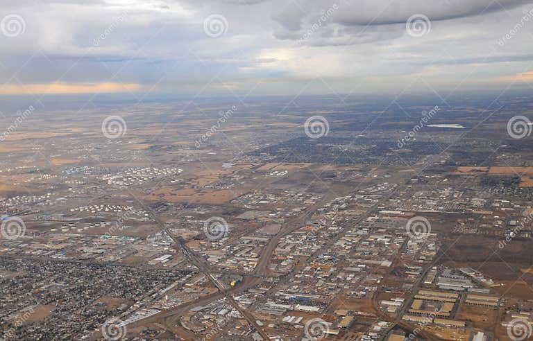 City Edmonton from Airplane Stock Image - Image of earth, scene: 7236011