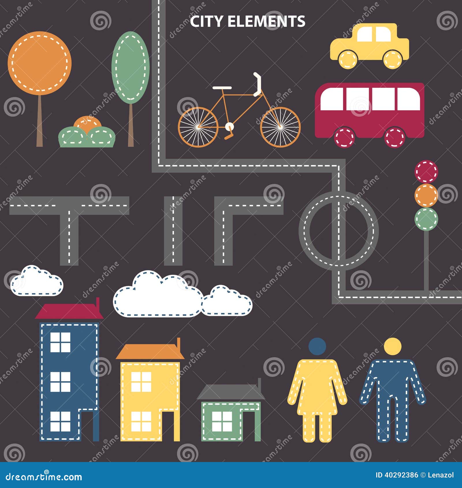 City elements stock vector. Illustration of town, percent - 40292386