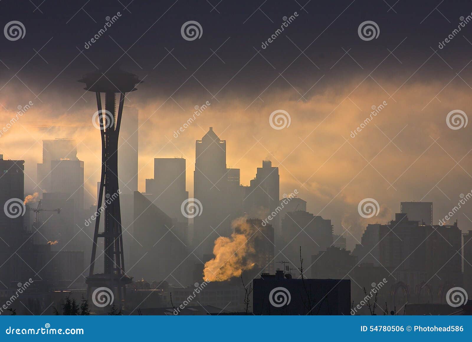 City Emerging from Fog editorial photo. Image of historical - 54780506