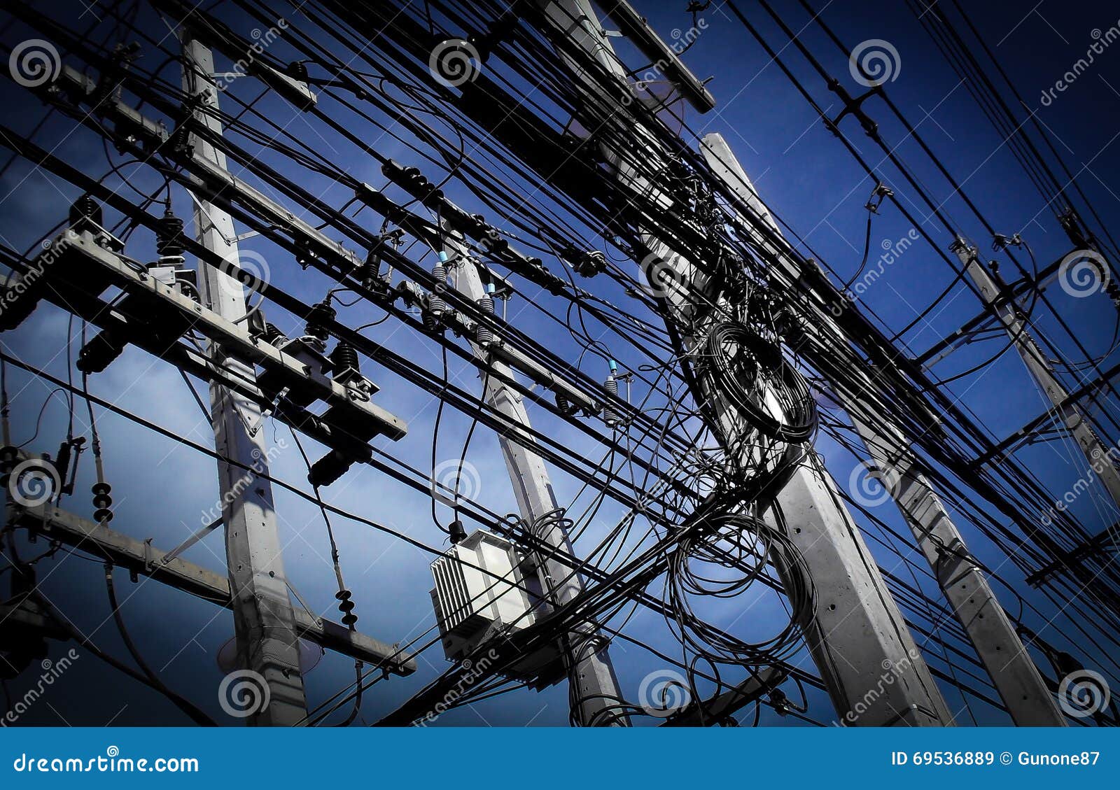 City Energy Power Network Overloaded Stock Image - Image of connection ...
