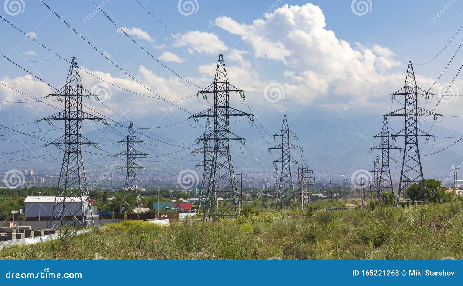 City energy supply system. stock photo. Image of transmission - 165221268