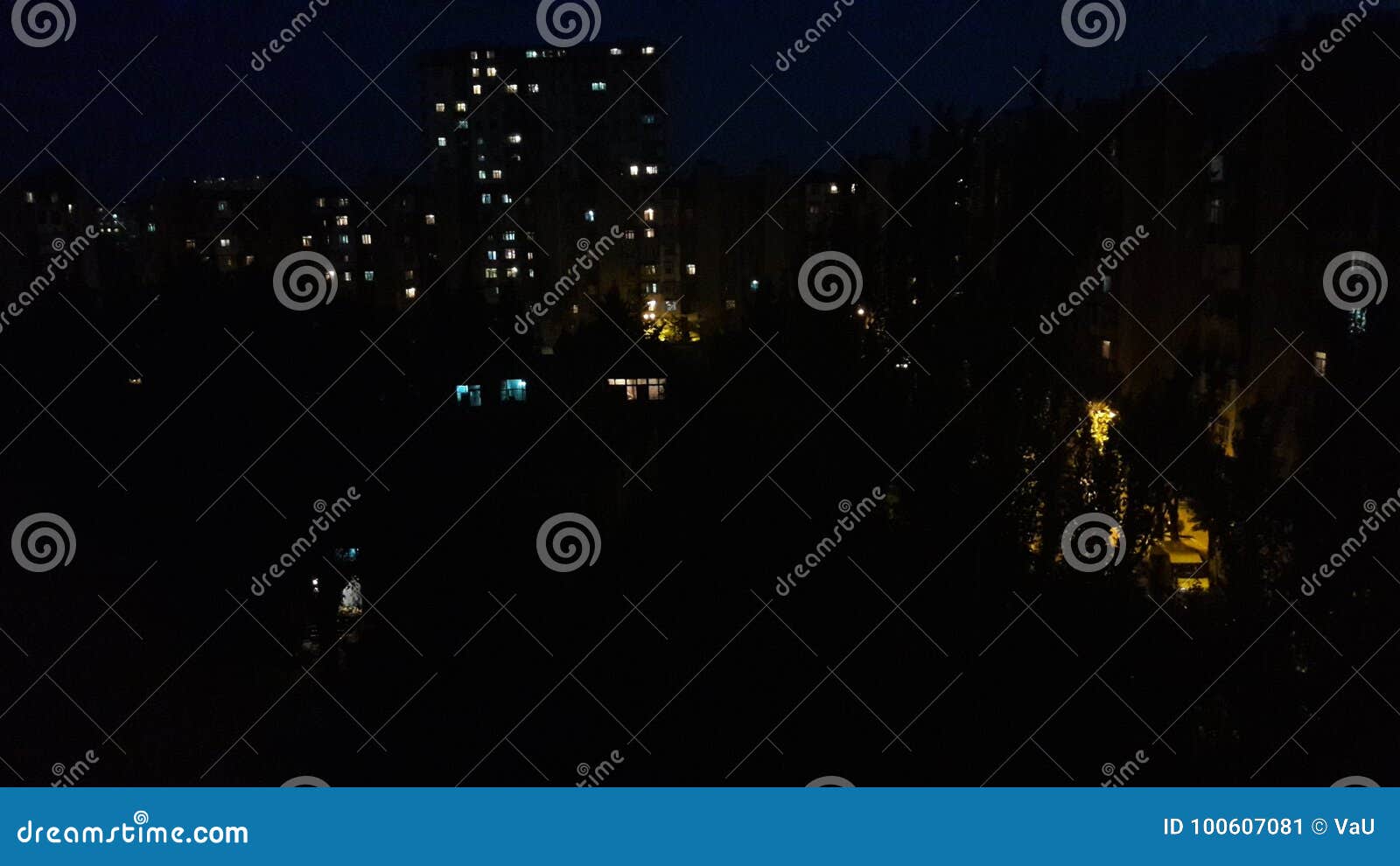 City Evening Night Weak Lights Stock Image - Image of metropolis ...