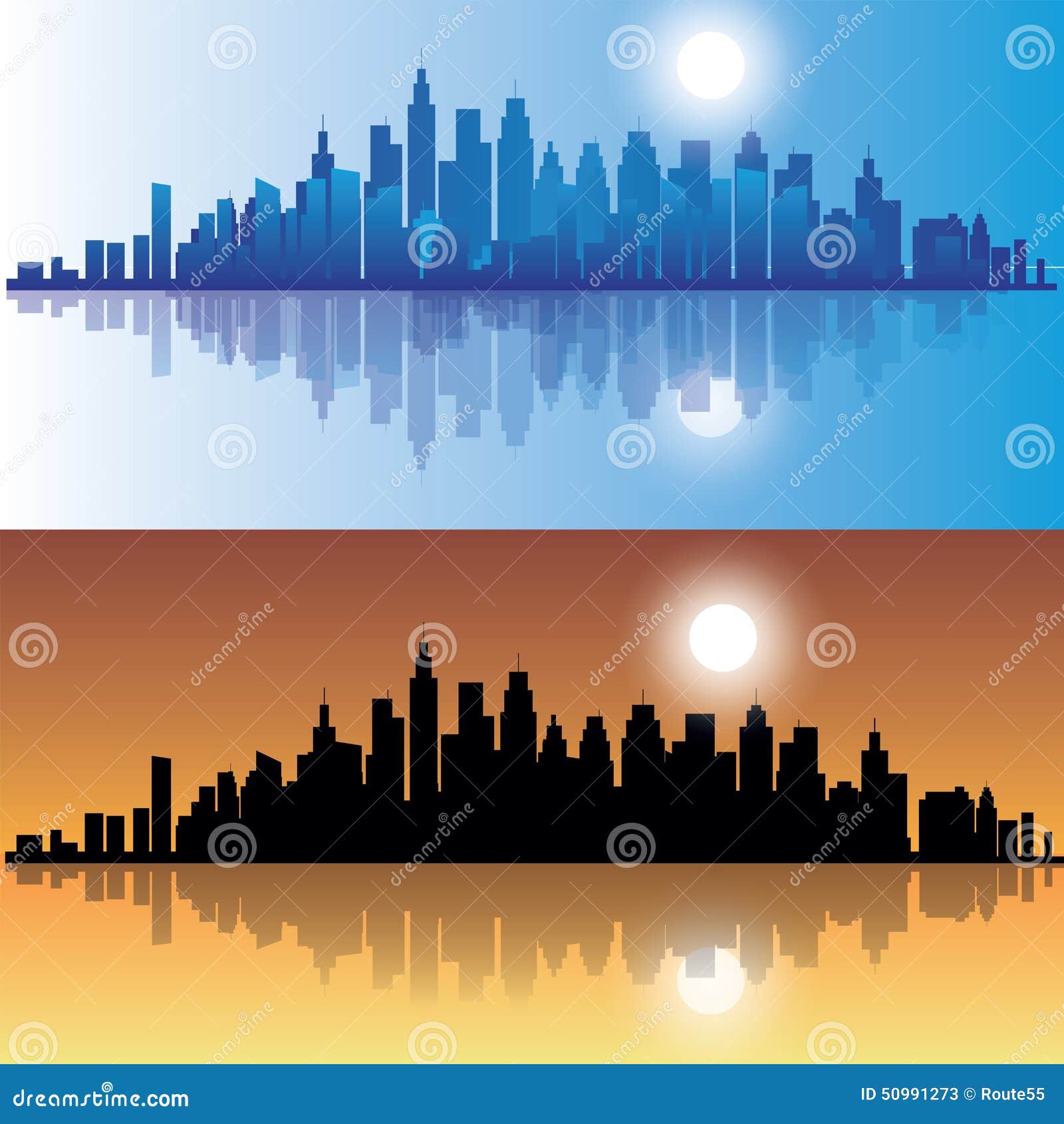 City at evening stock vector. Illustration of business - 50991273