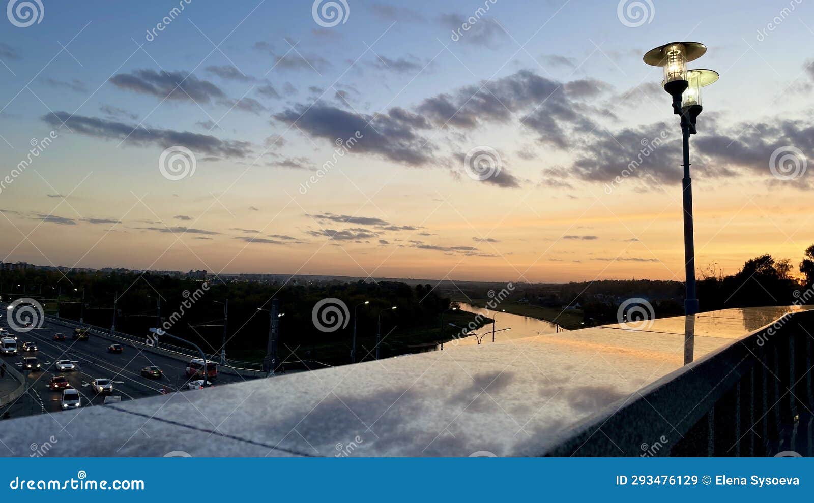 City is Falling Asleep at the Sunset Stock Image - Image of light ...