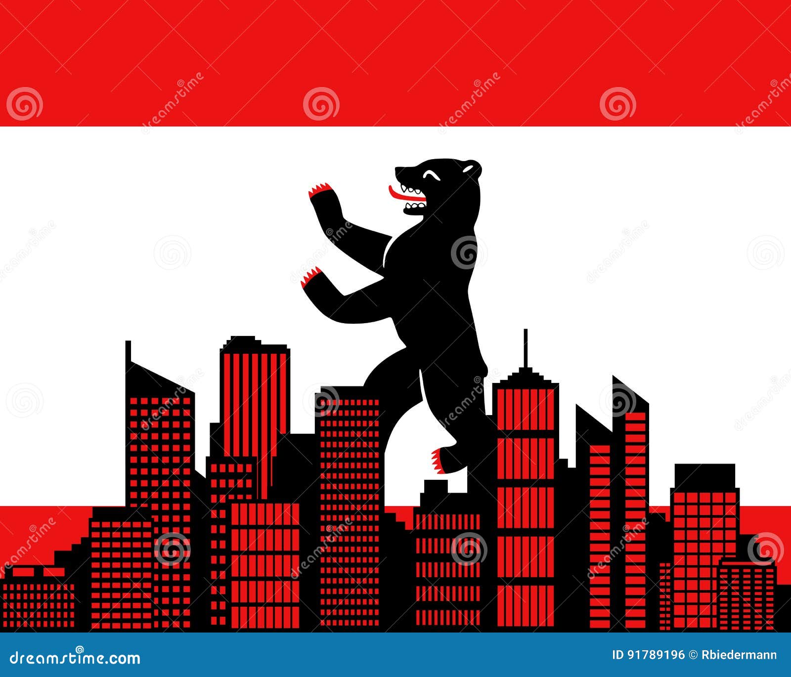City and flag of Berlin stock vector. Illustration of house - 91789196