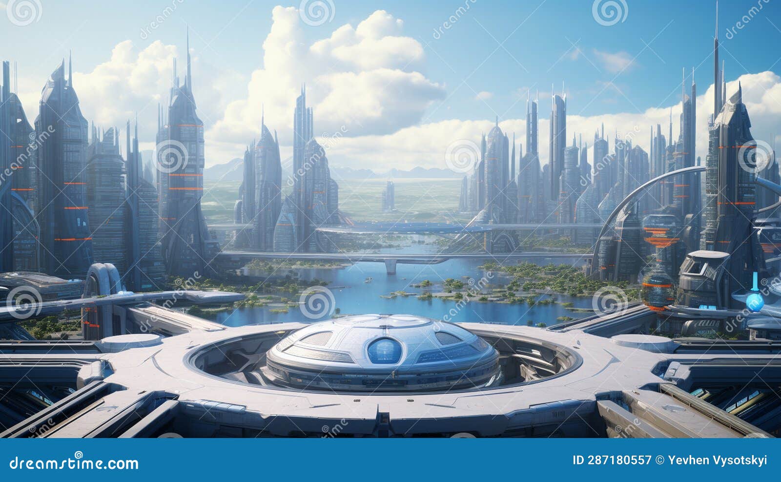 The City of the Future the Conceptual Drawing of the C_004 Stock ...