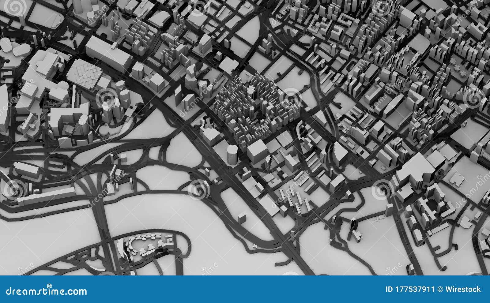 A City Future Digital View Map 3d Stock Image - Image of symbol ...