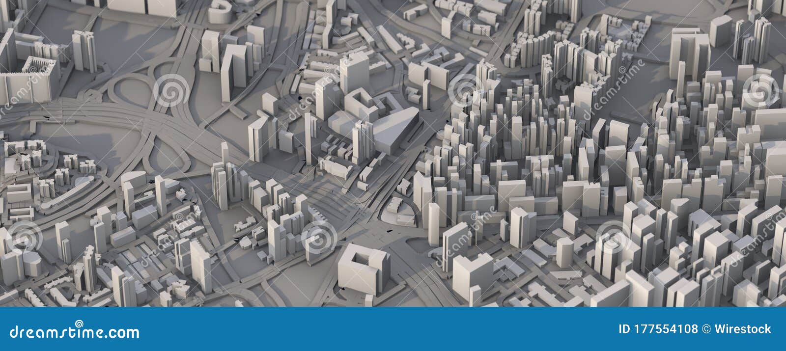 A City Future Digital View Map 3d Stock Illustration - Illustration of ...