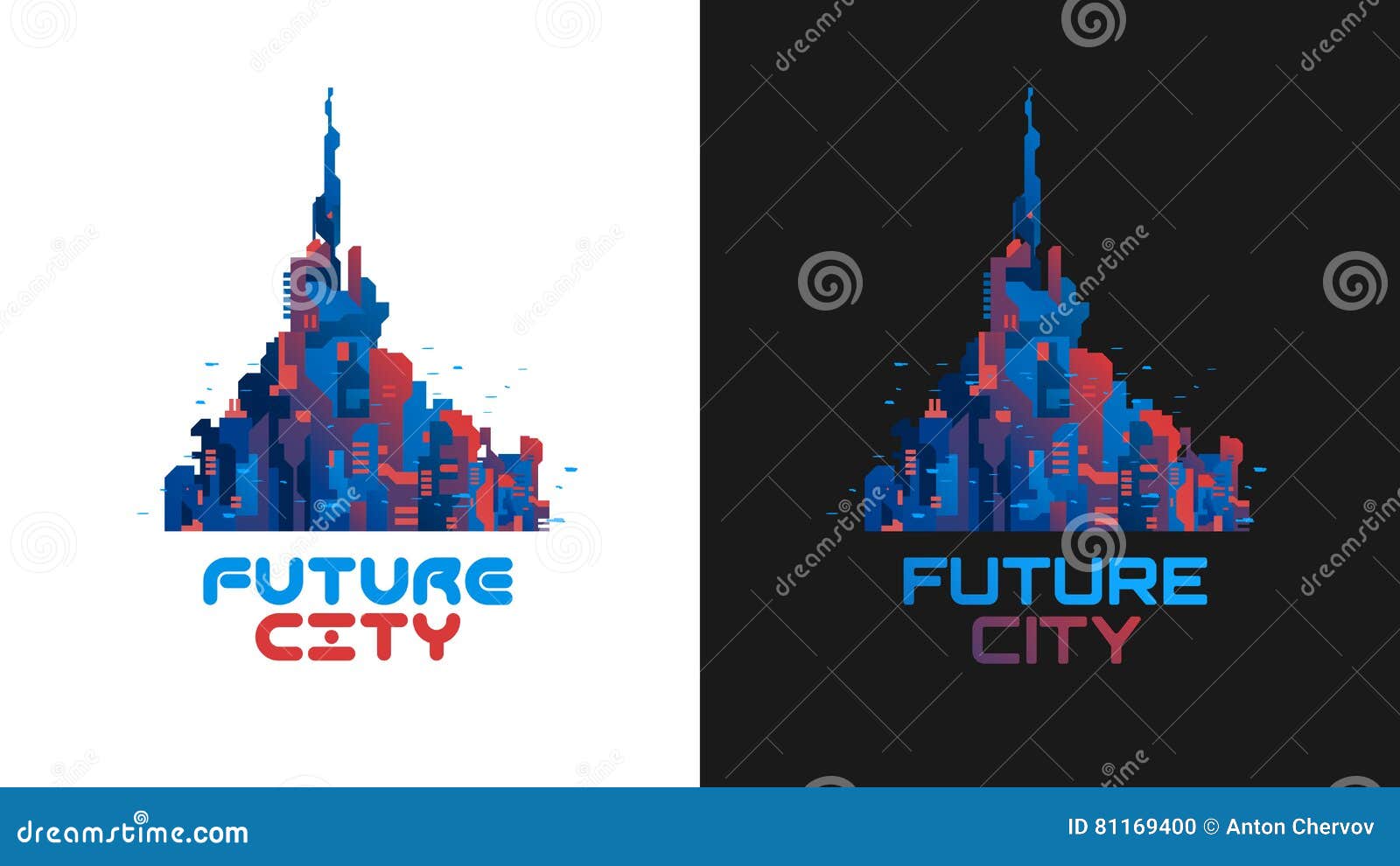 The city of the future stock vector. Illustration of hitech - 81169400