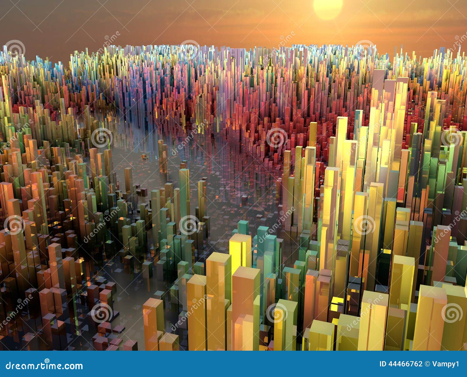 City of the Future, Skyscrapers, Science Fiction Stock Illustration ...