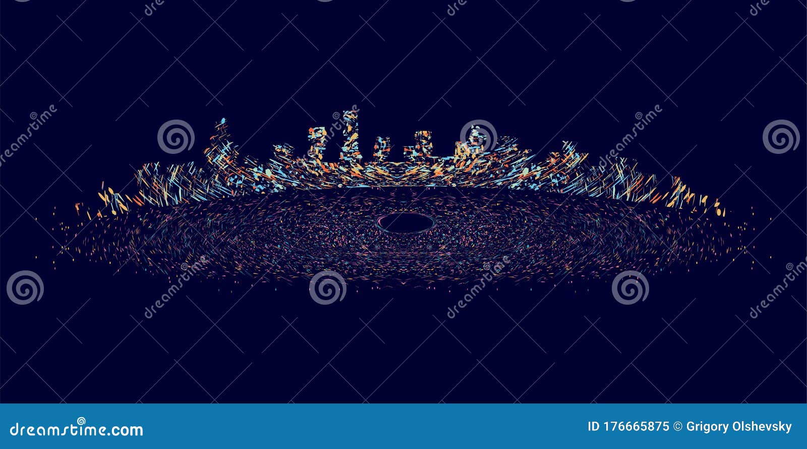 City Galaxy. Space Science Fiction, Abstract Illustration Stock ...