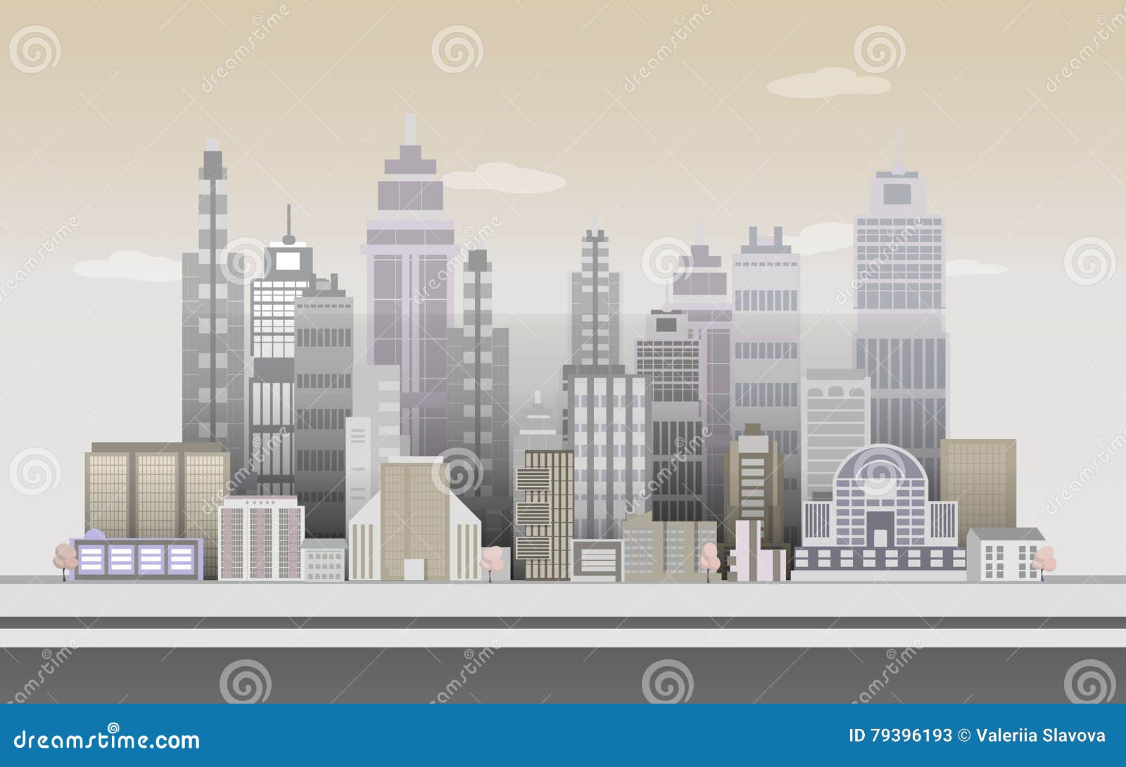 Game Backgrounds. Vector Silhouette Of The Modern City. | CartoonDealer ...