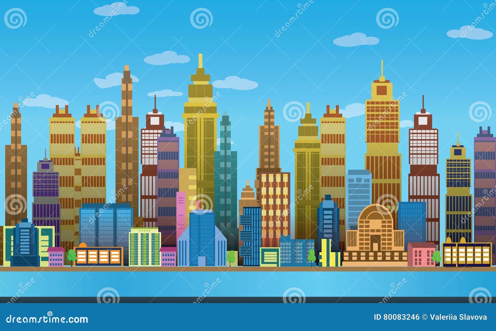 City Game Backgrounds ,2d Game Application. Stock Illustration ...
