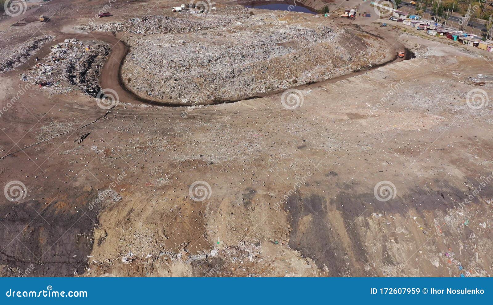 City Garbage Dump. Bird`s-eye View Stock Video - Video of plastic ...