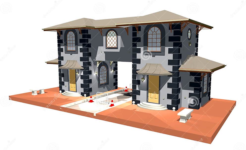 City Gate Construction-Arcade-3D Stock Illustration - Illustration of ...