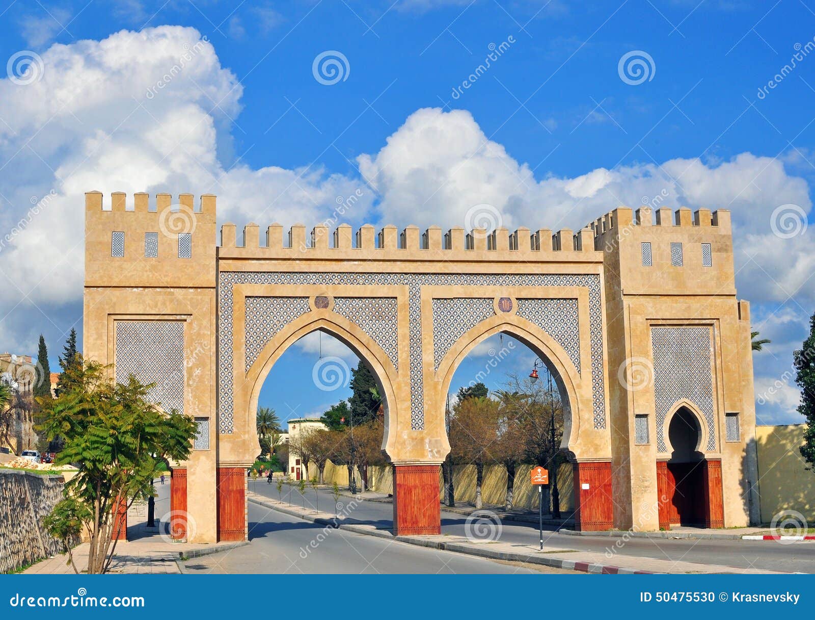 City gate, Fes, Morocco stock photo. Image of site, journey - 50475530