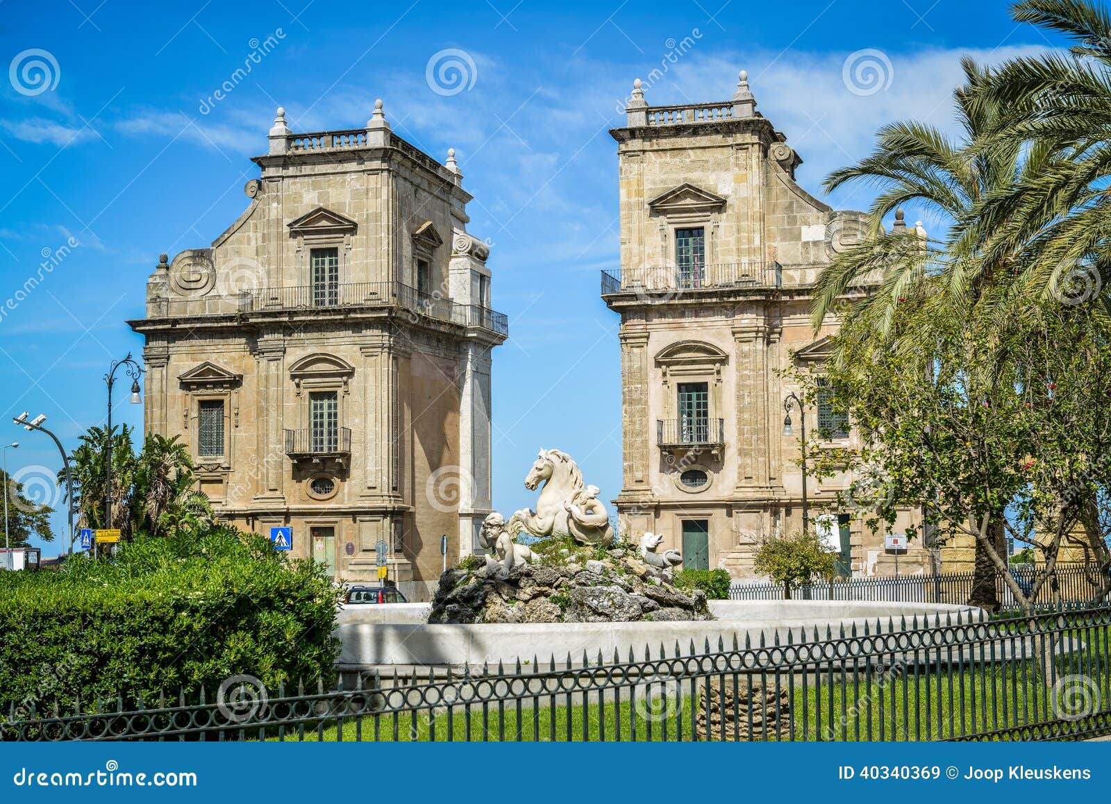 City gate Palermo stock image. Image of church, italy - 40340369
